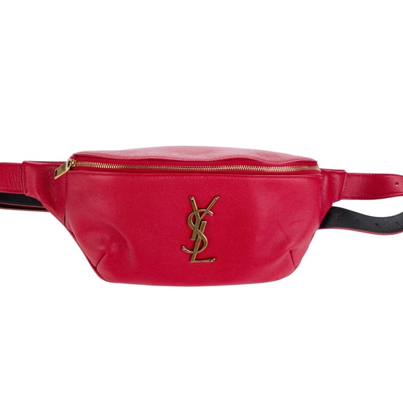 Yves Saint Laurent | Bags | Ysl Red Leather Belt Or Crossbody Bag ...